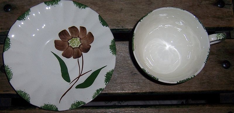 Blue Ridge China Amanda Pattern Cup and Saucer, Small Plate and Soup ...