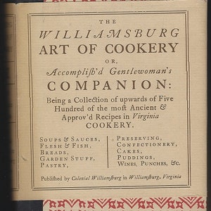 Cook Books From Williamsburg, Virginia Favorite Meals, Williamsburg ...