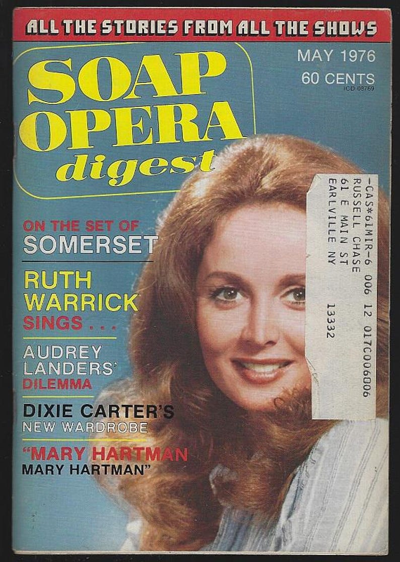 Soap Opera Digest Magazines 1976 Ryan's Hope, Love of Life, as the ...
