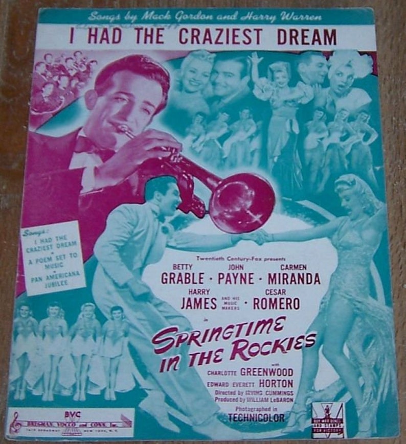 Carman Miranda Movie Sheet A Date With Judy, Doll Face, Copacabana ...