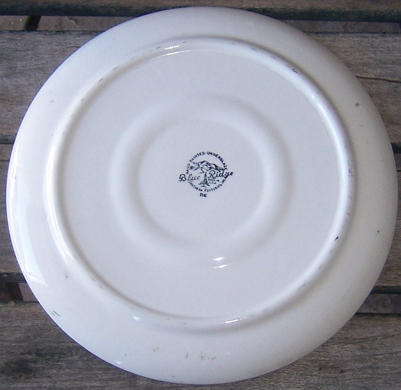 Blue Ridge Pottery Forest Fruit Pattern Dinner Plates and Cup Vintage ...