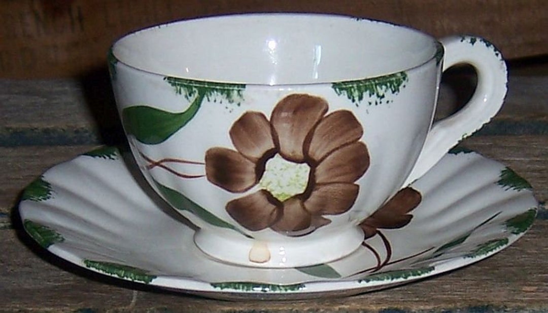 Blue Ridge China Amanda Pattern Cup and Saucer, Small Plate and Soup ...