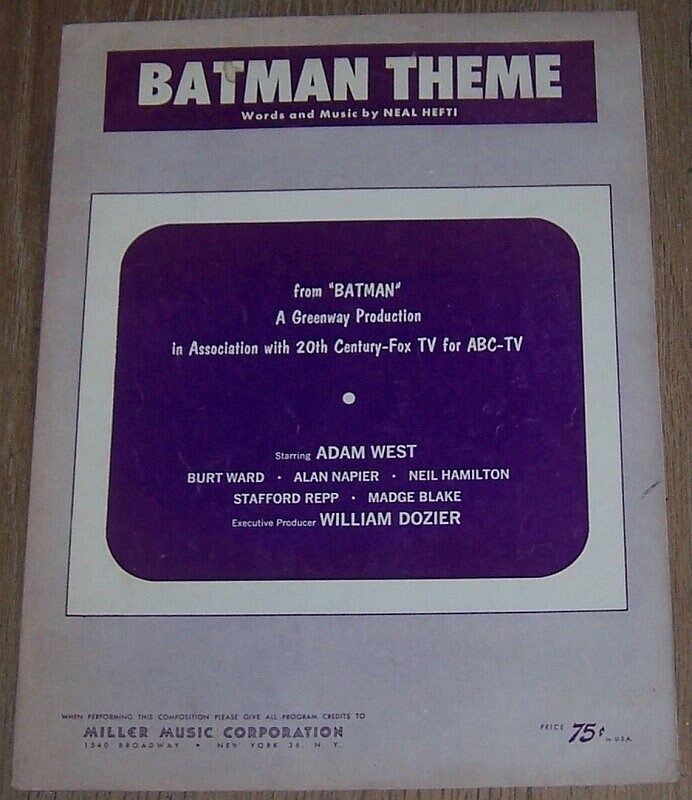 Television Show Theme Sheet Music Ben Casey, Batman, Medic Vintage ...