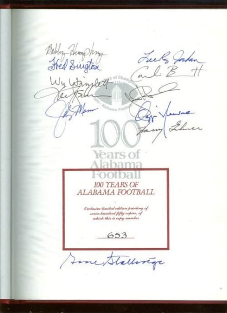 100 Years of Alabama Football A Century of Champions 1892-1992 Signed ...