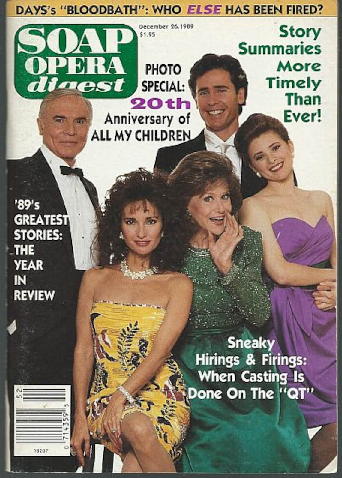 Soap Opera Digest Magazine 1989 General Hospital Young and - Etsy