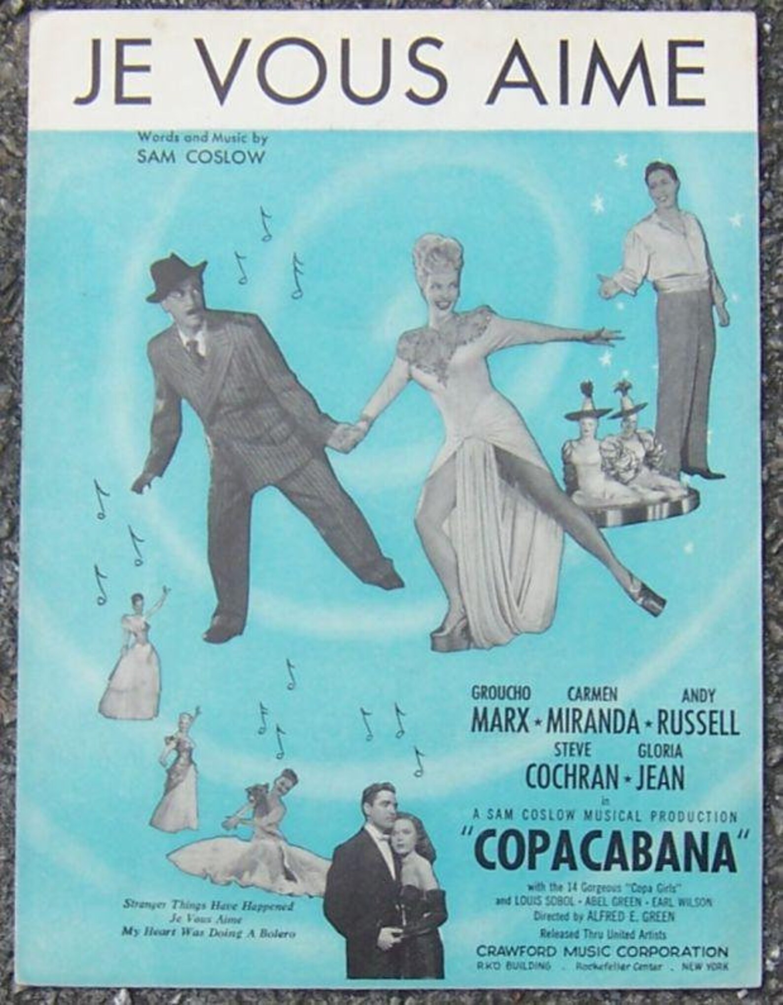 Carman Miranda Movie Sheet A Date With Judy, Doll Face, Copacabana ...