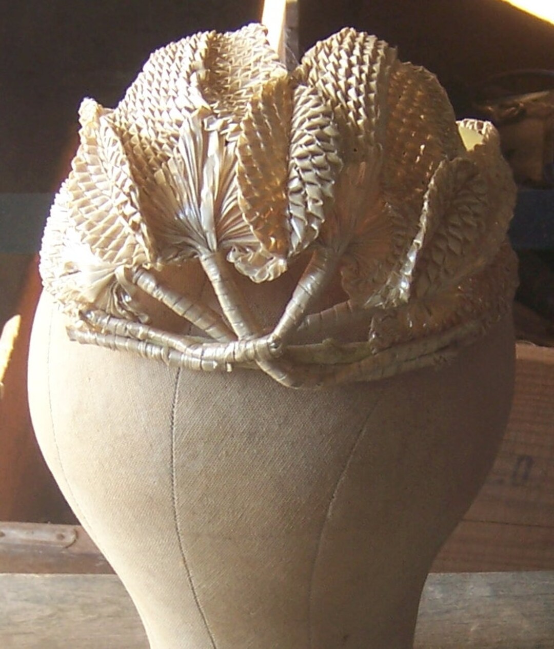 Straw Ladies Cloche Hat Natural Color Vintage Costume - Etsy