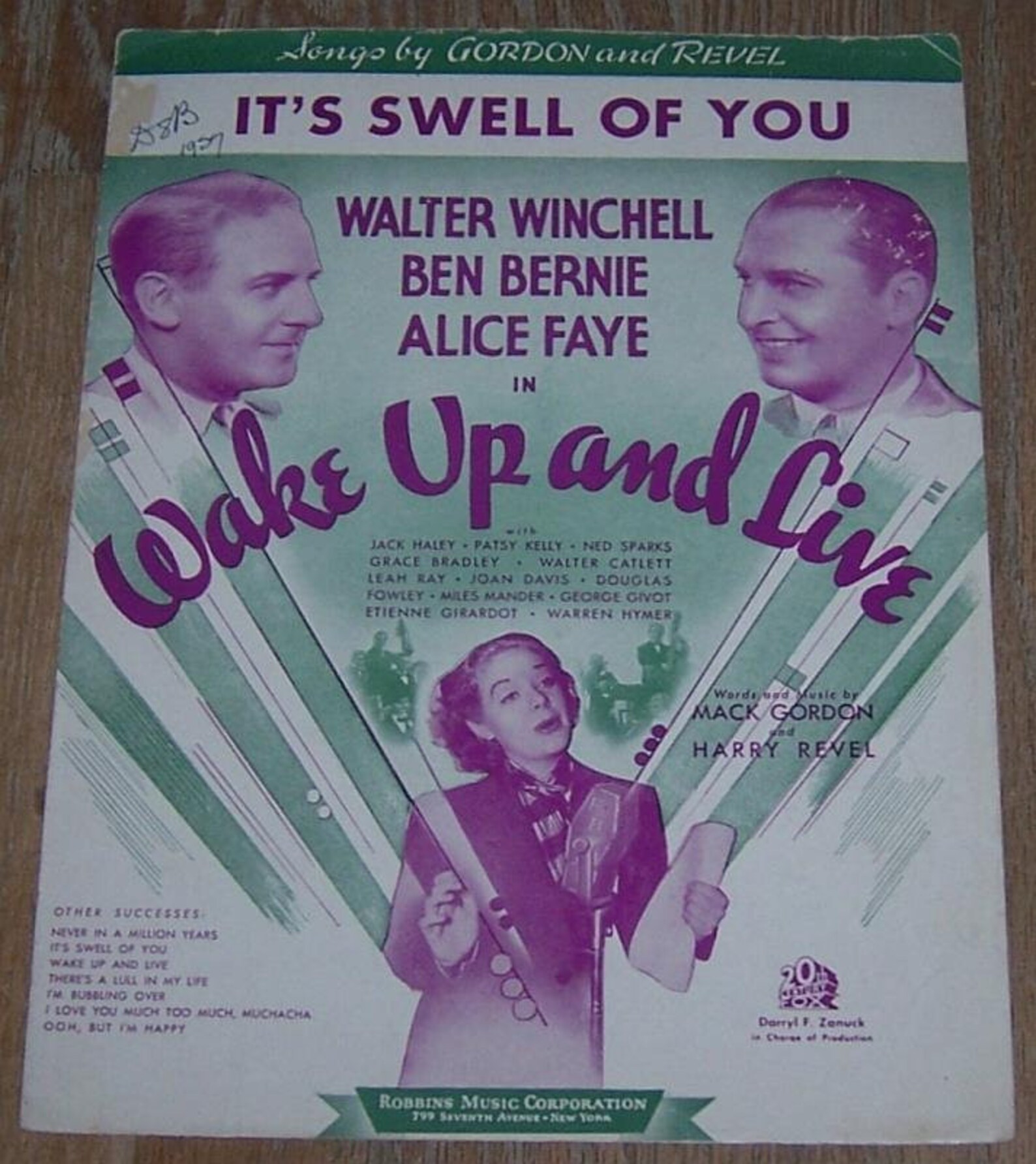 Walter Winchell Vintage Movie Sheet Music Broadway Through a Keyhole ...