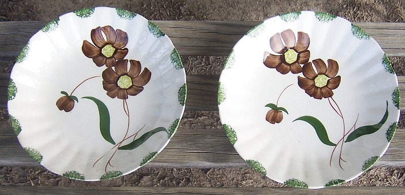 Blue Ridge China Amanda Pattern Cup and Saucer, Small Plate and Soup ...