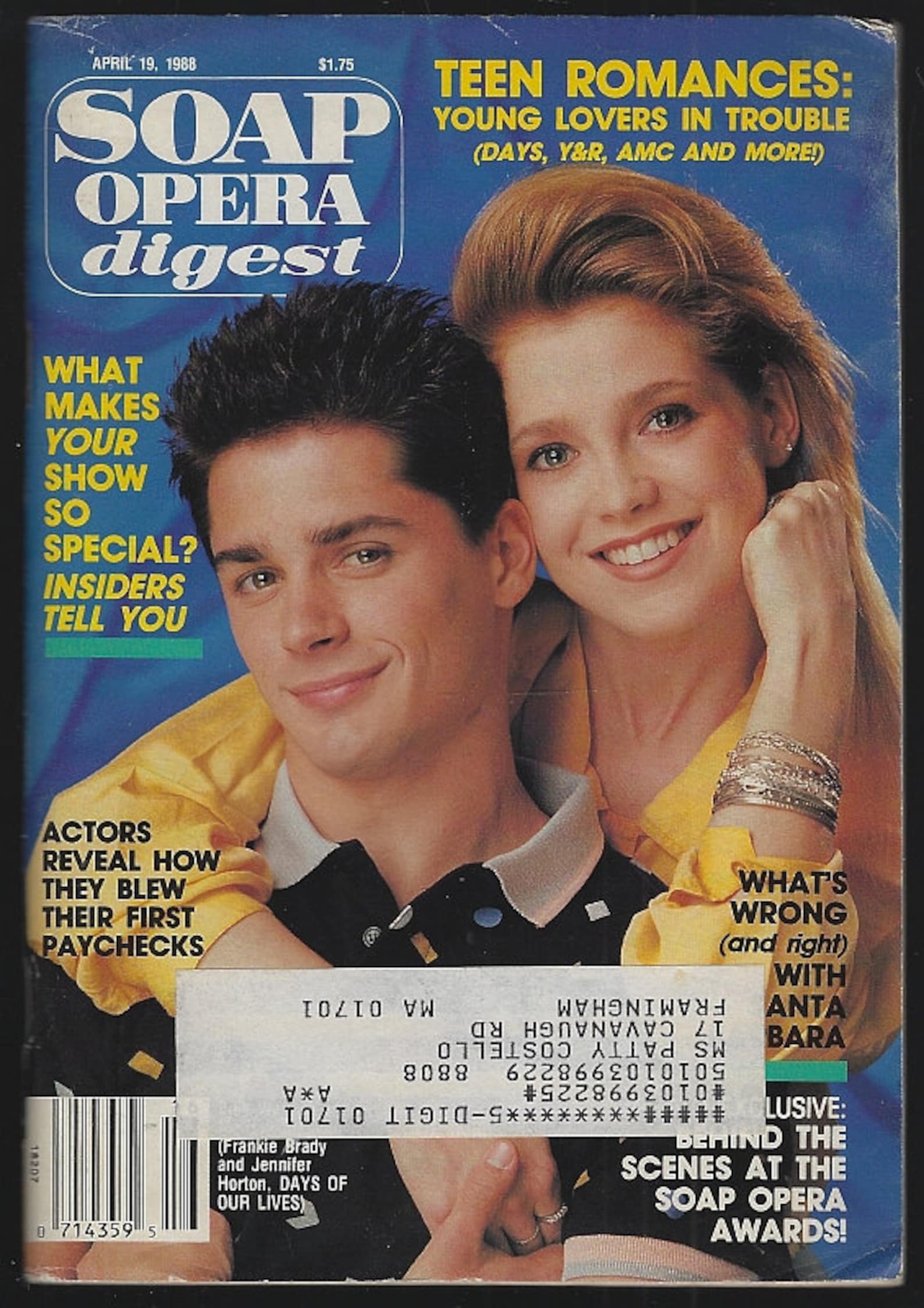 Soap Opera Digest Magazine 1988 General Hospital, Young and Restless ...