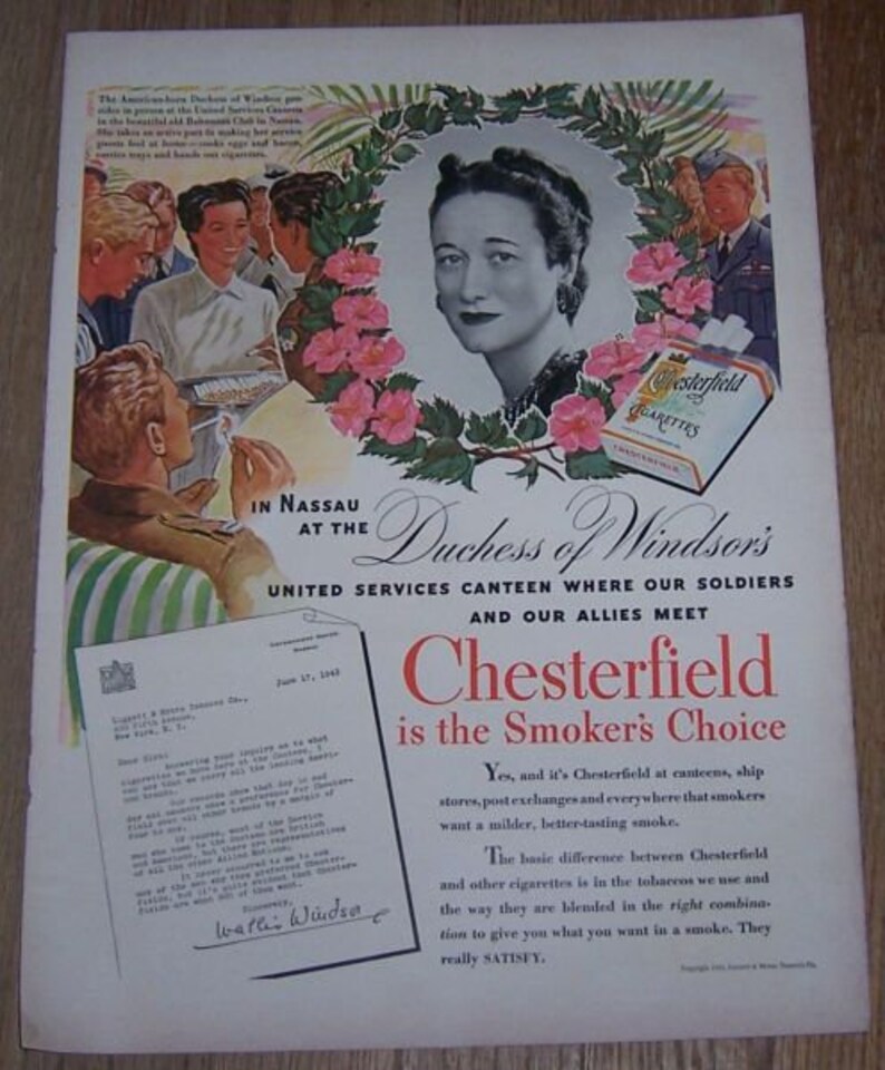 Chesterfield Cigarettes Life Magazine Advertisements Patsy Garrett ...
