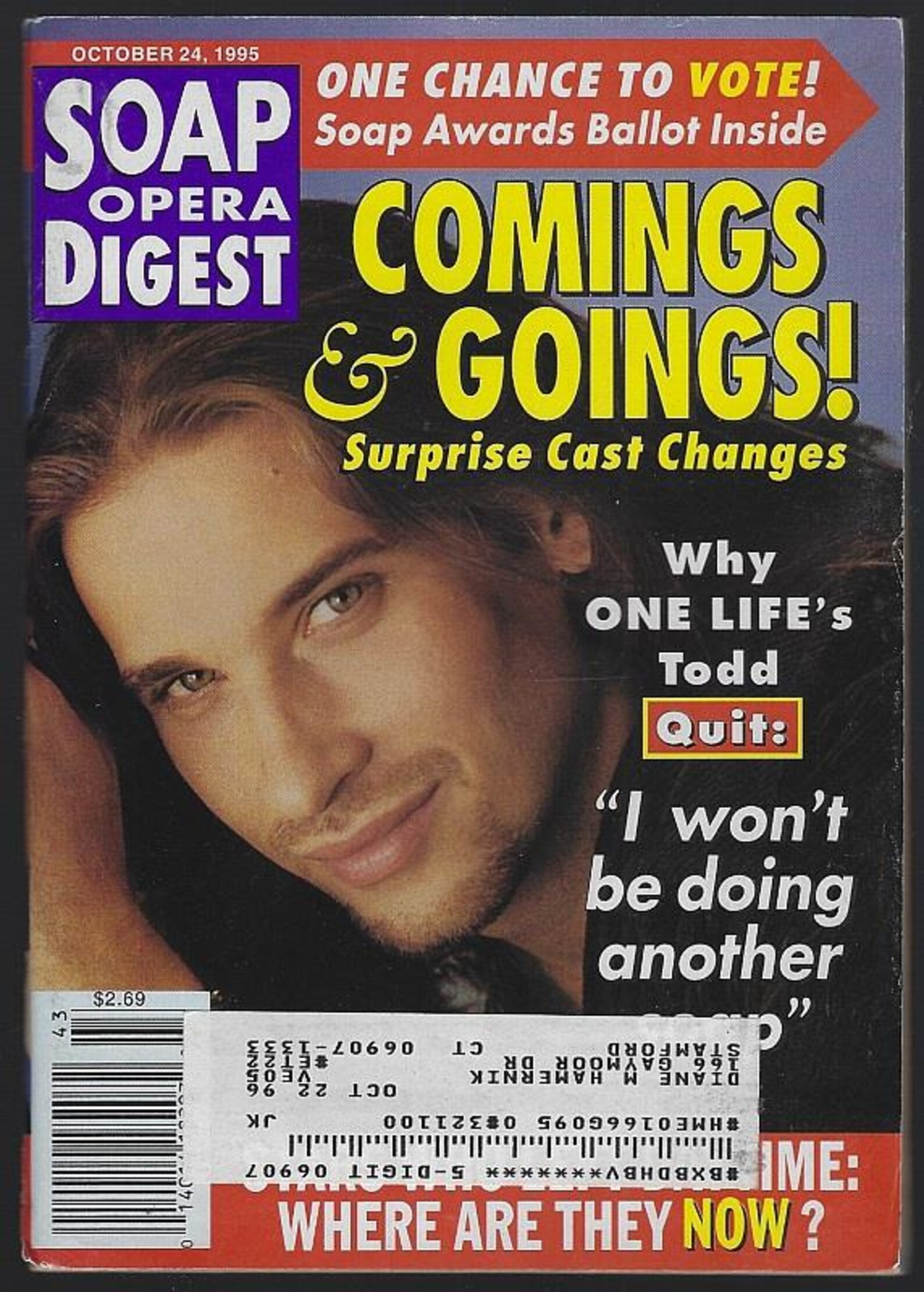 Soap Opera Digest Magazine 1995 Issues General Hospital Days of Our ...