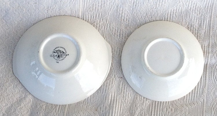 Vintage Blue Ridge Evening Flower Pattern Skyline Shape Dinner Plate or ...