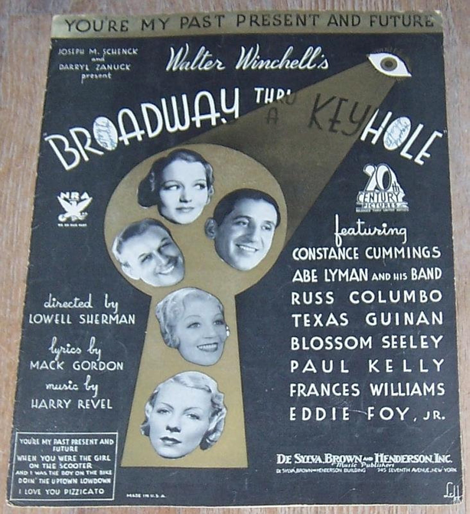 Walter Winchell Vintage Movie Sheet Music Broadway Through a Keyhole ...