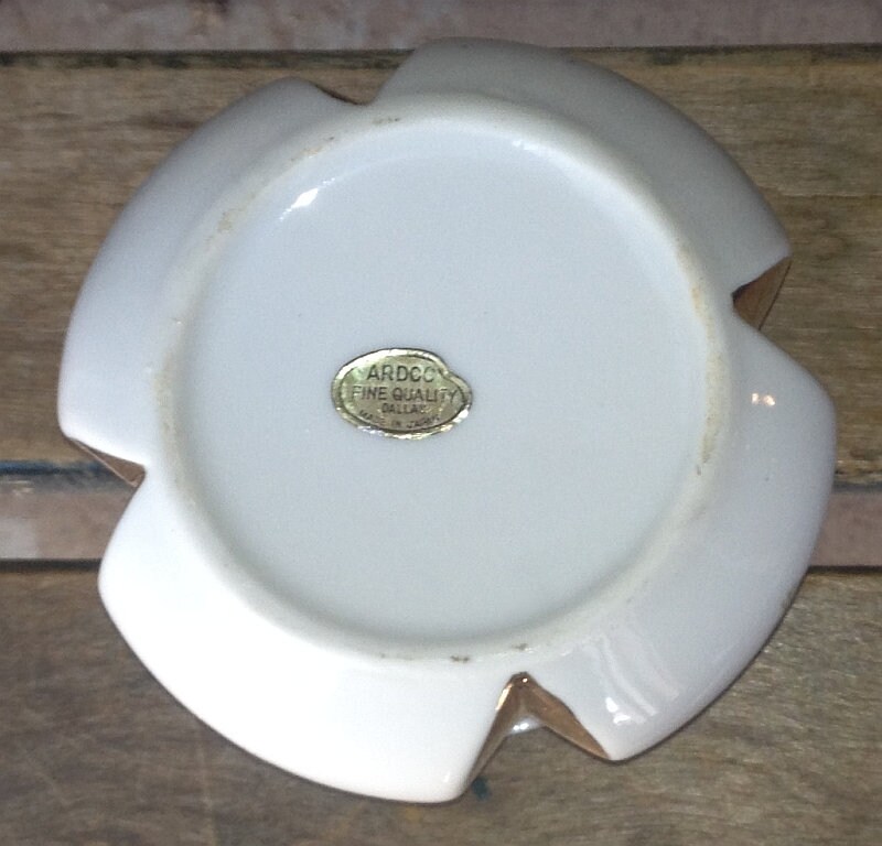 Violet Light Blue China Trinket Box Gold Scrolls Ardco Dallas Japan ...