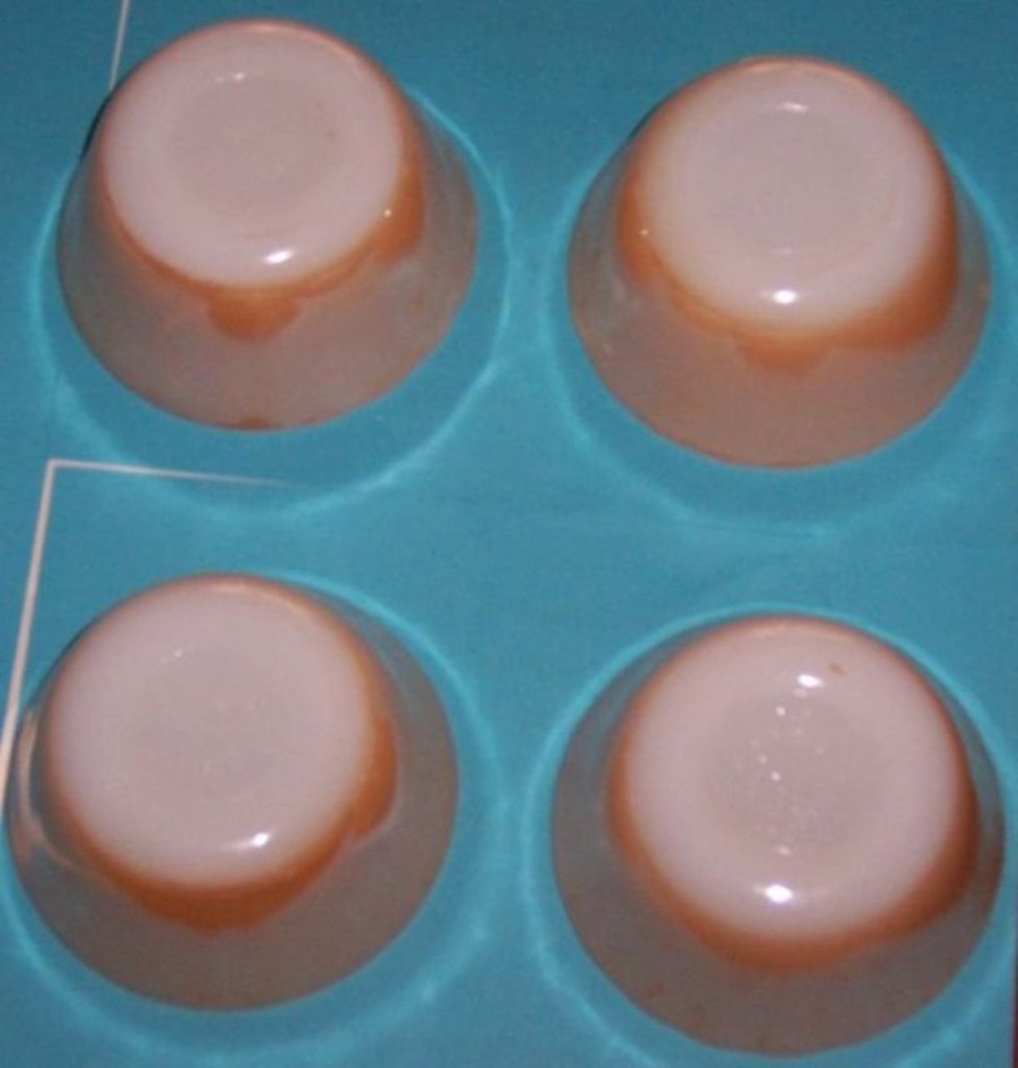 Vintage Set of Four Fire King Copper Tint Scalloped Edge Custard Bowls ...