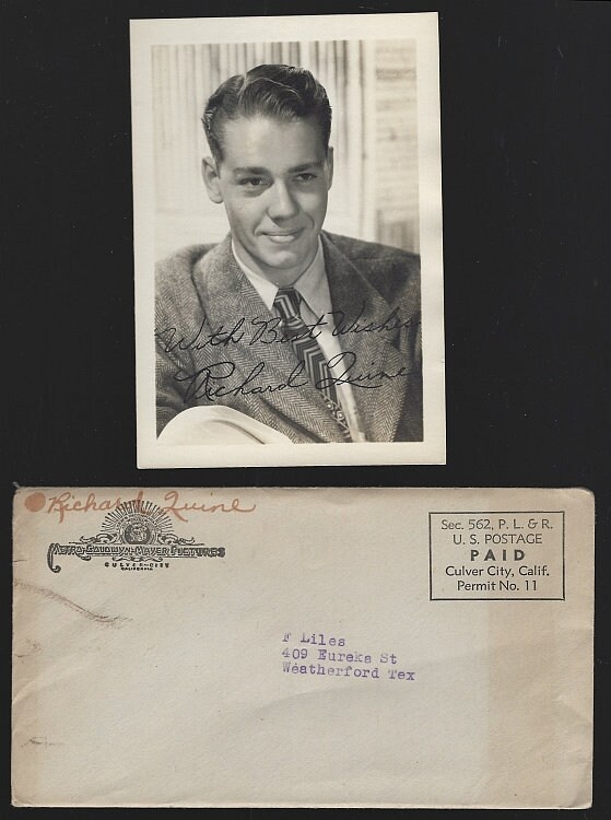 Vintage Original Studio Signed Photograph of Actors With Movie Studio ...