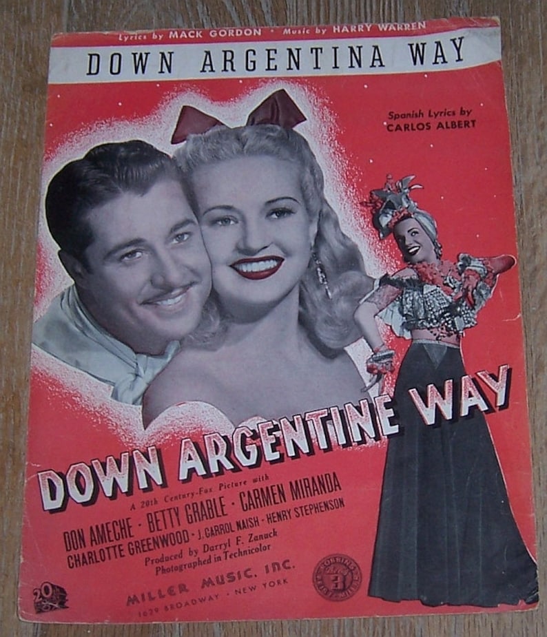 Carman Miranda Movie Sheet A Date With Judy, Doll Face, Copacabana ...