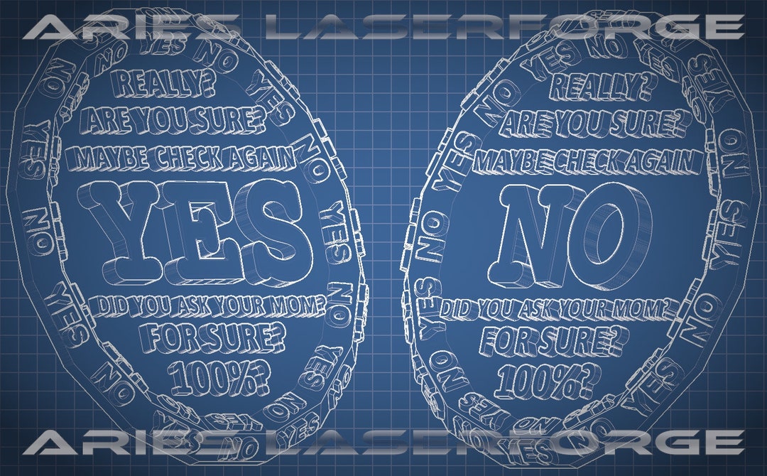 CNC STL Yes No Coin 3D Model - Etsy