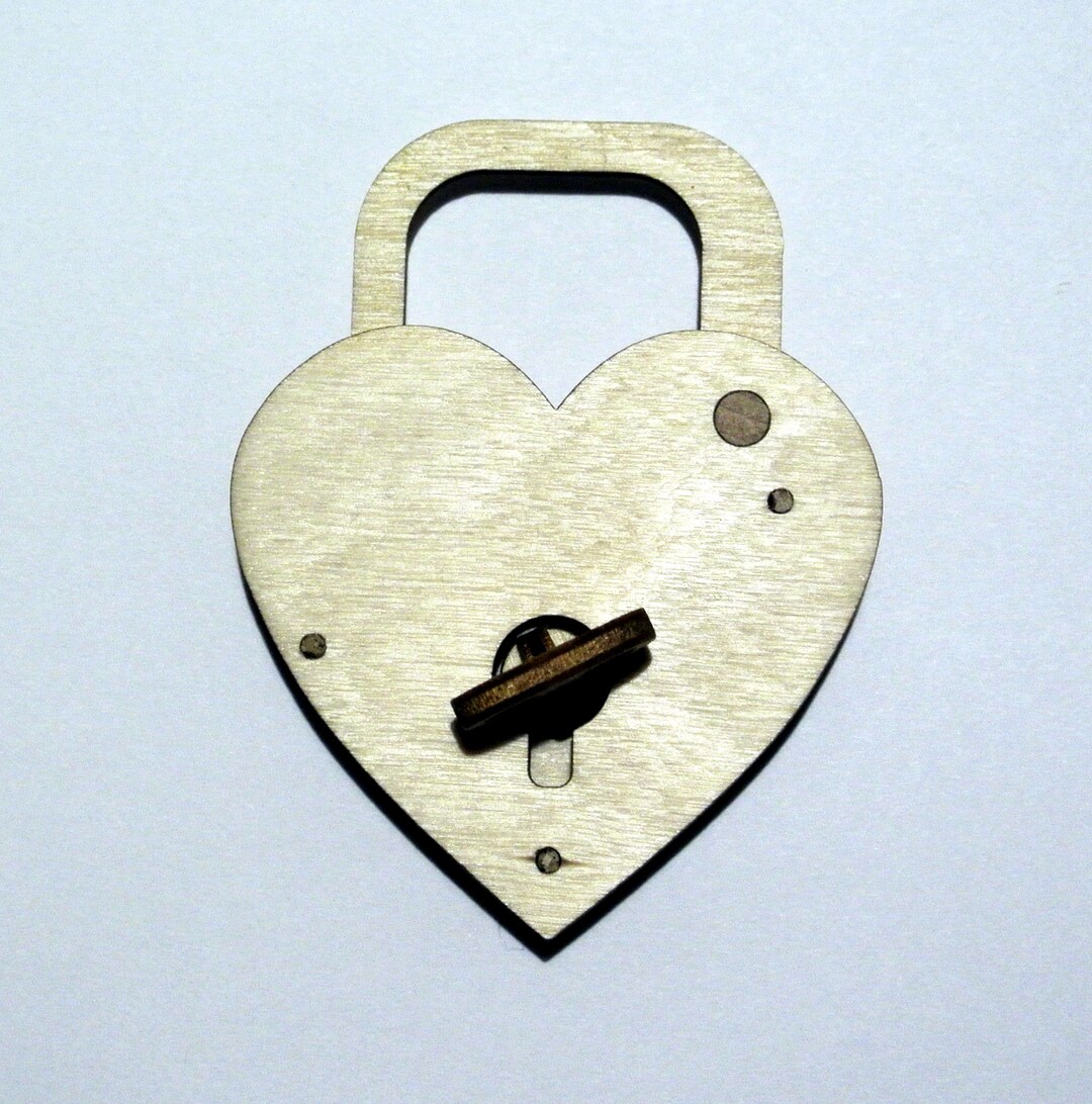 P - Candado del corazón de San Valentín - Patrón láser Cnc (svg, dxf ...