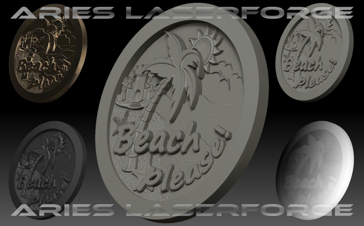 CNC STL Beach Please! Coin 3D Model - Etsy