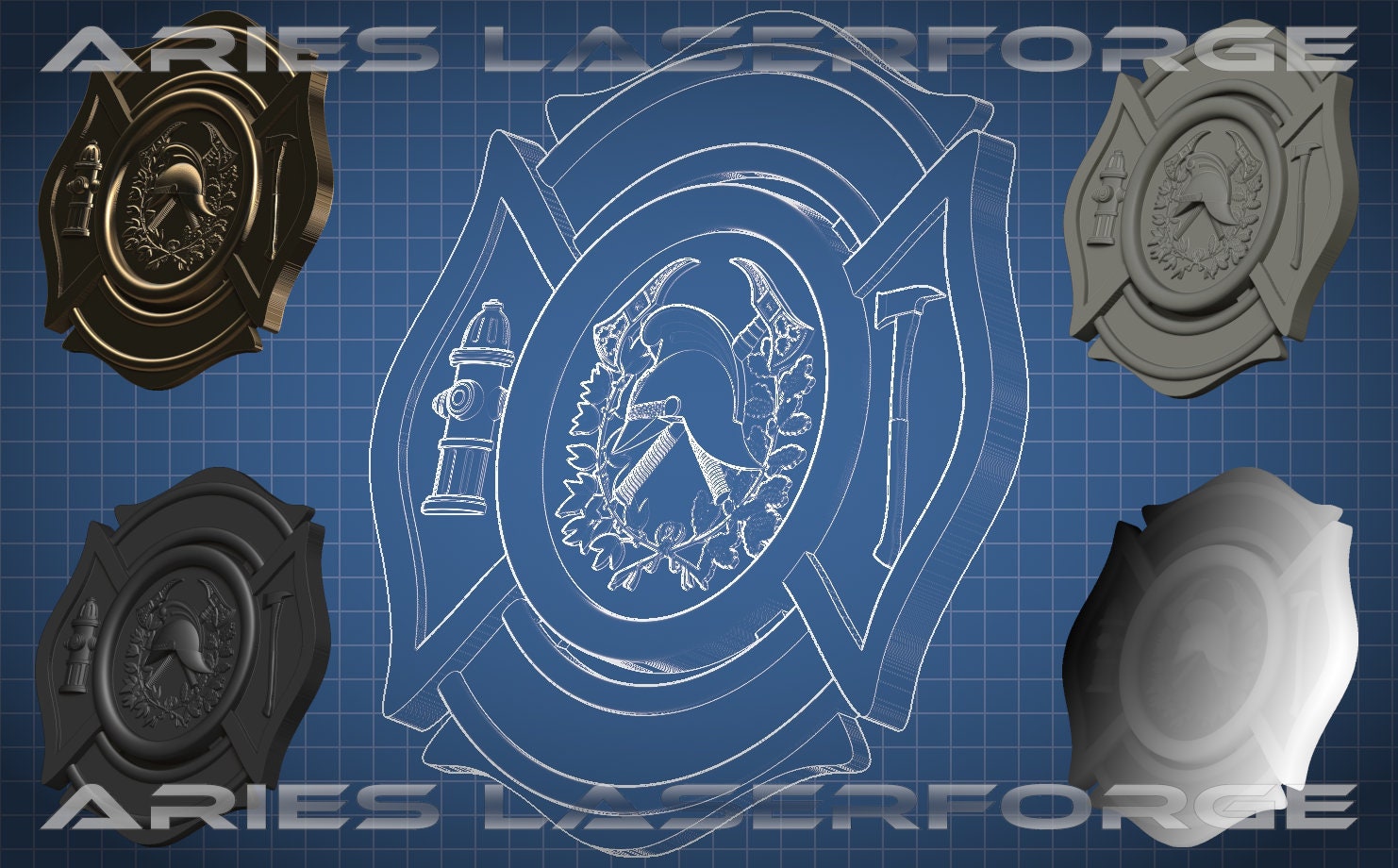 CNC STL Fire Department Coin 3D Model - Etsy