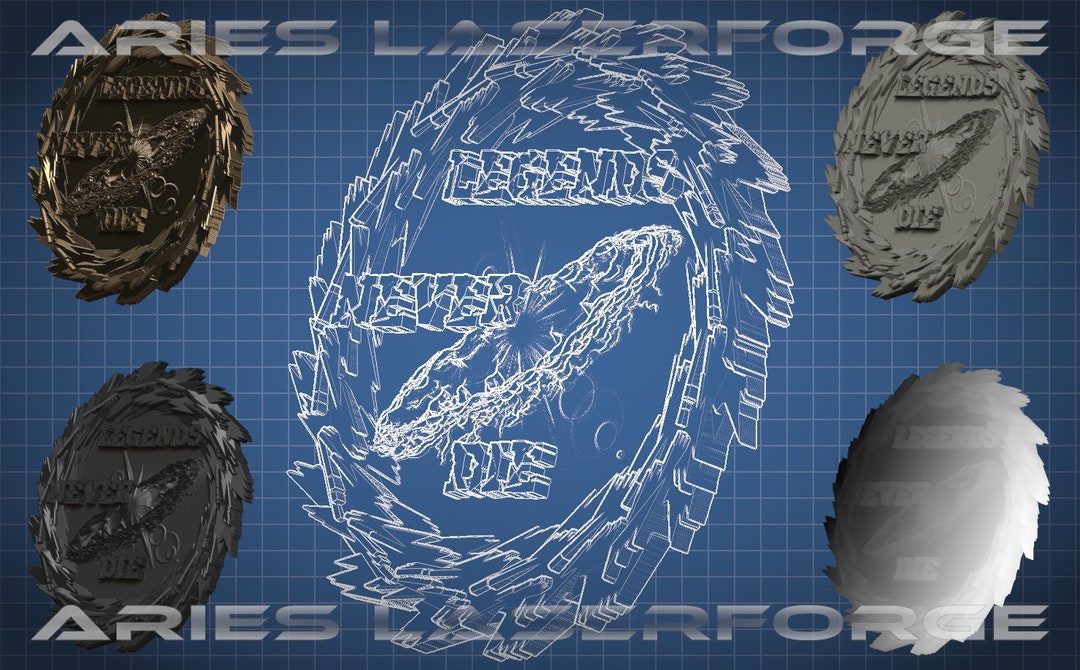 CNC STL Legends Never Die Coin 3D Model - Etsy