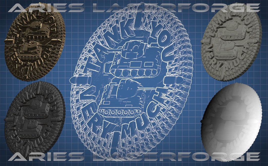 CNC STL Tank You Very Much Coin 3D Model - Etsy
