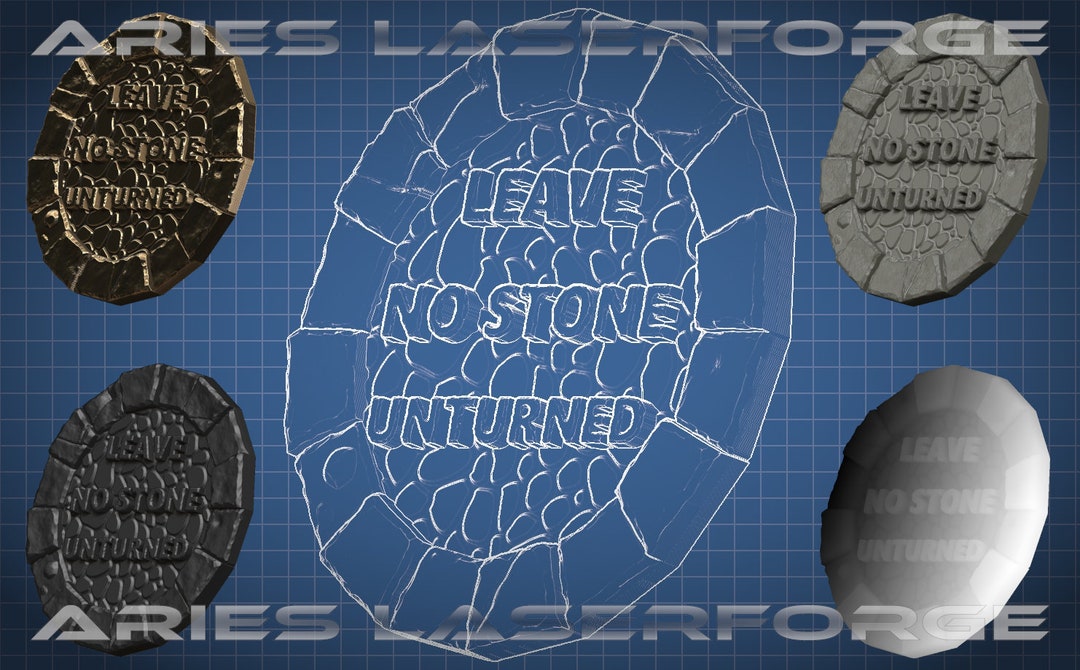 CNC STL Leave No Stone Unturned Coin 3D Model - Etsy