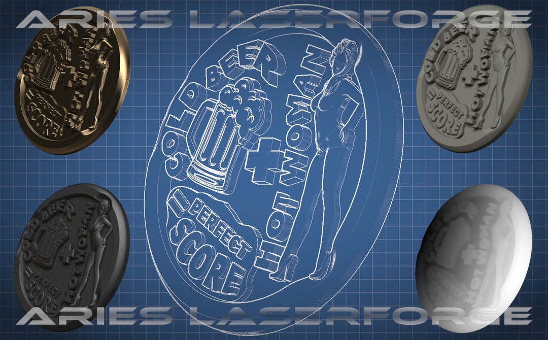 CNC STL Cold Beer Hot Woman Coin 3D Model - Etsy