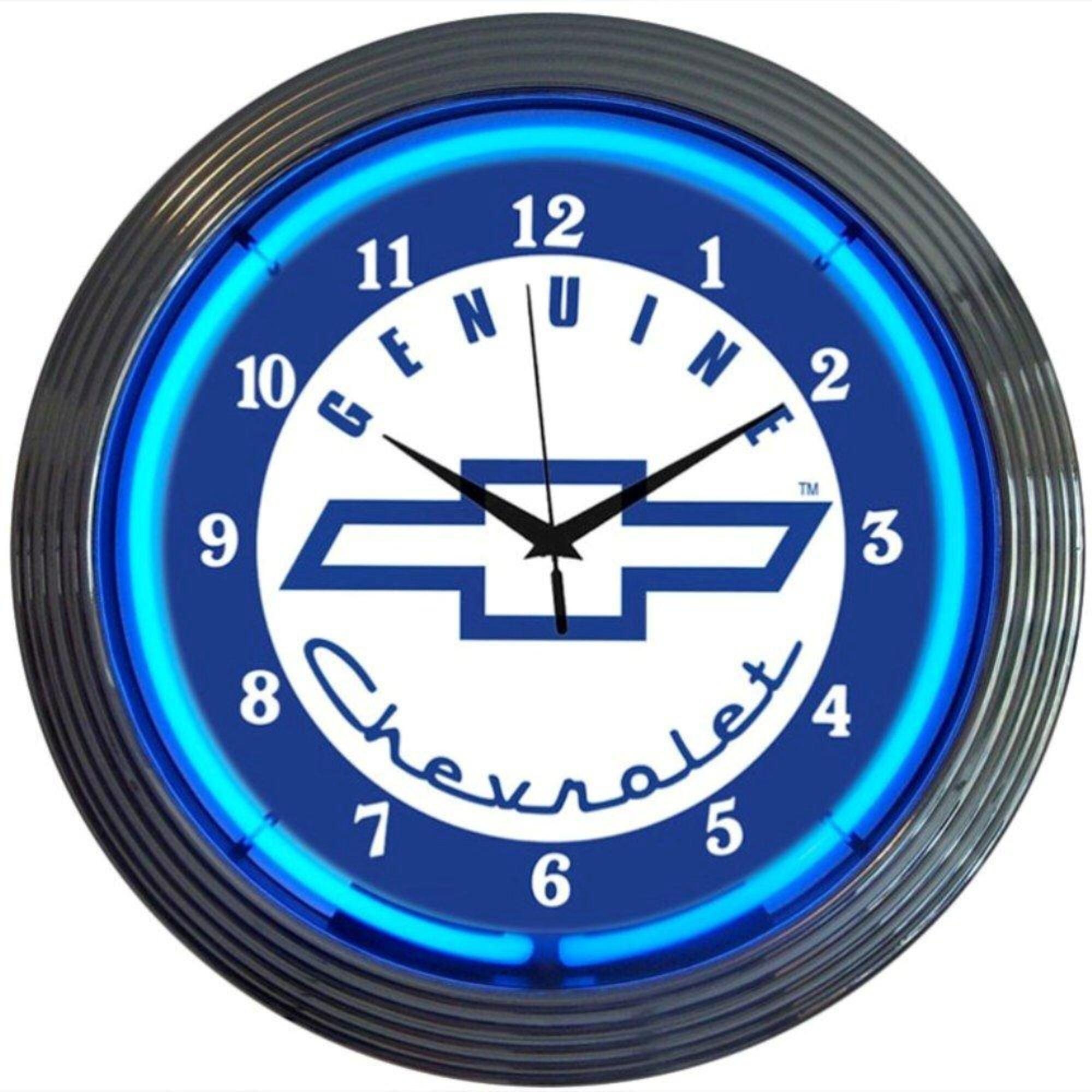 General Motors Chevy Neon Clock Neon Ring Clock 15 Inches in Diameter ...