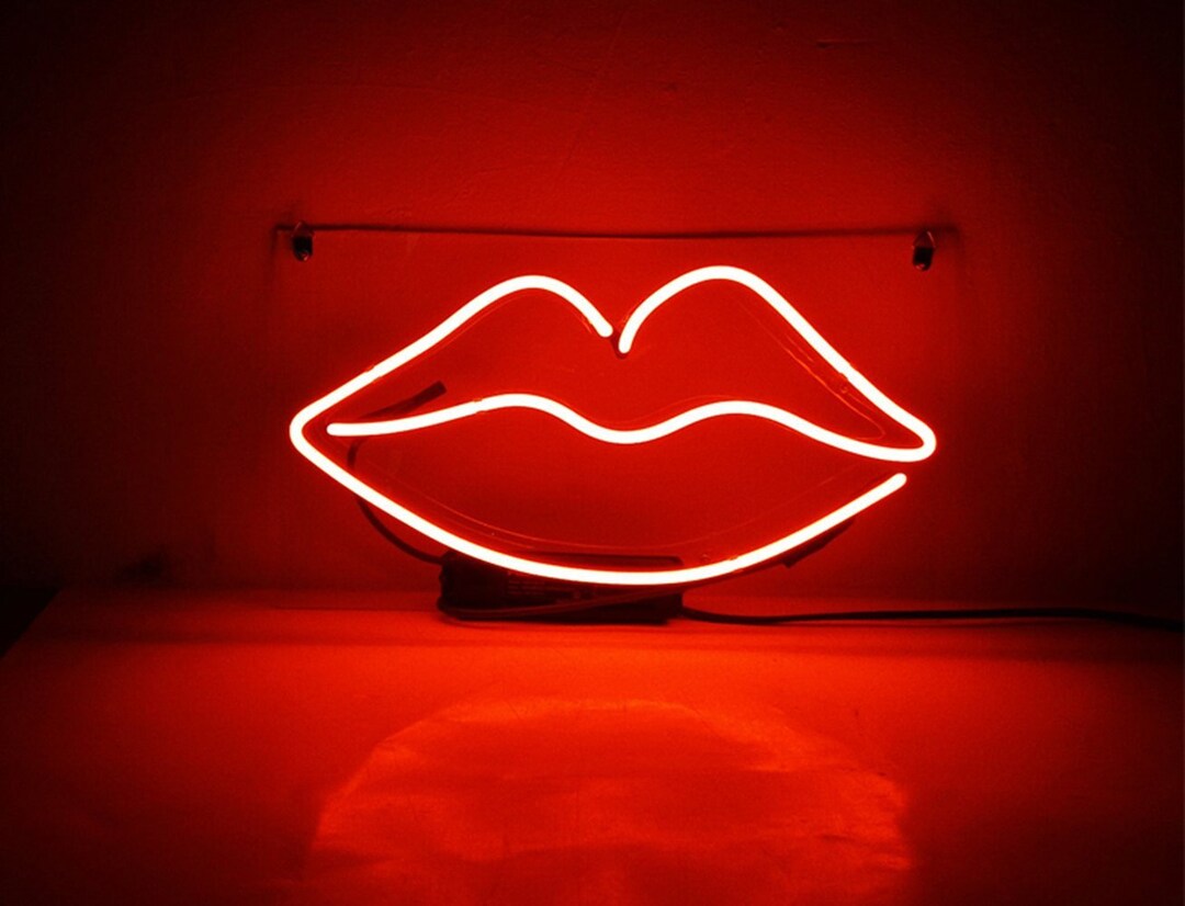 Real Glass Handmade 'kiss Lips' Room Decor Neon Light Art Banner Neon ...
