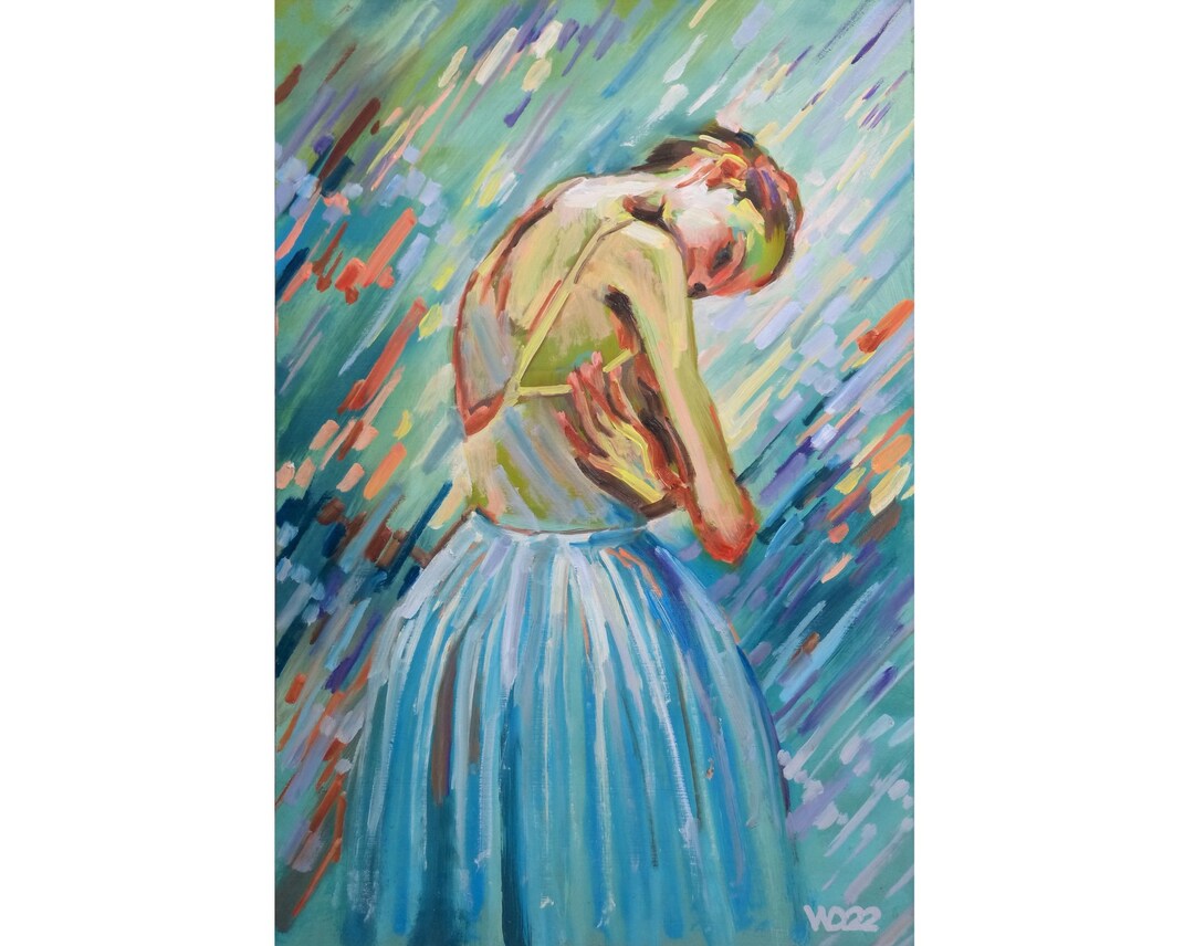 Monet Inspired Ballet Dancer Oil Painting Original Artwork Elegant ...
