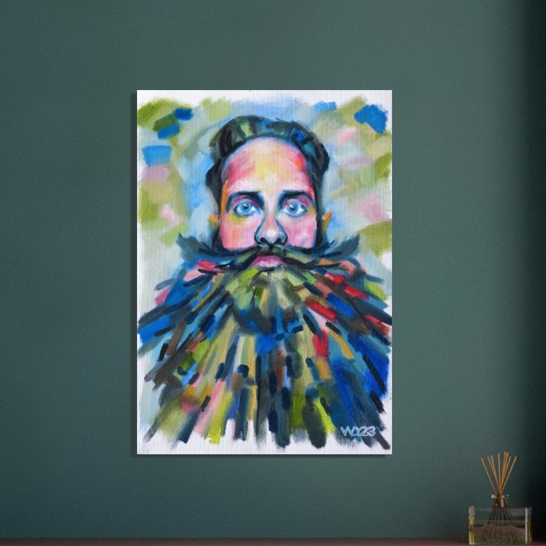 Abstract Bearded Man Poster Printable Bearded Man Art Abstract Art ...