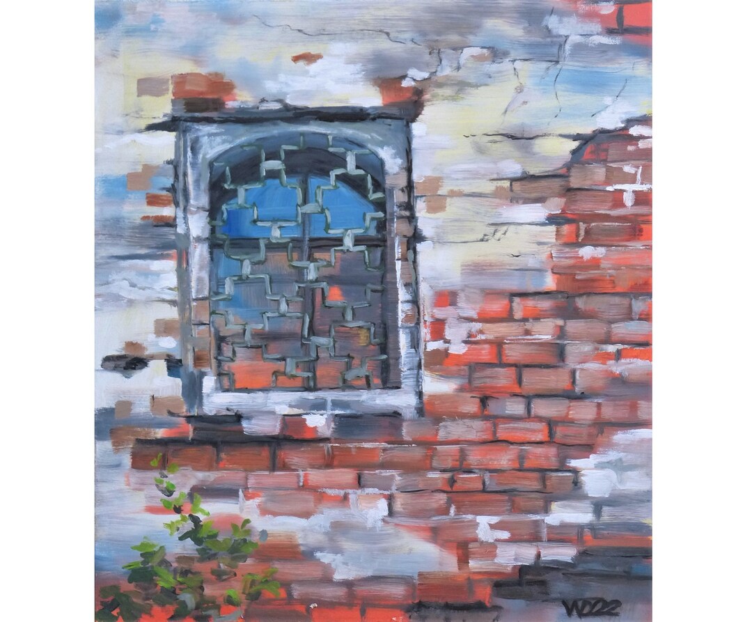 Window Oil Painting, Realistic and Atmospheric Wall Art, Handmade ...