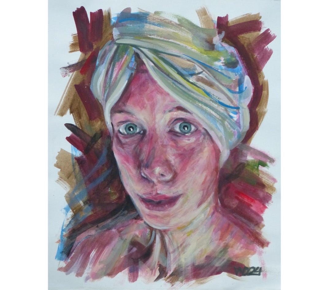 Sauna Visit - Original Acrylic Painting, Unique Realistic Wall Hanging ...