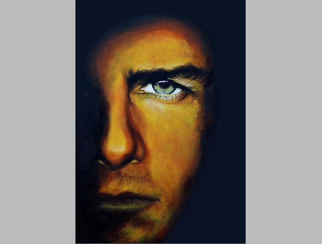 Tom Cruise/daniel Craig Acrylic Painting, Realistic Portrait of a Man ...