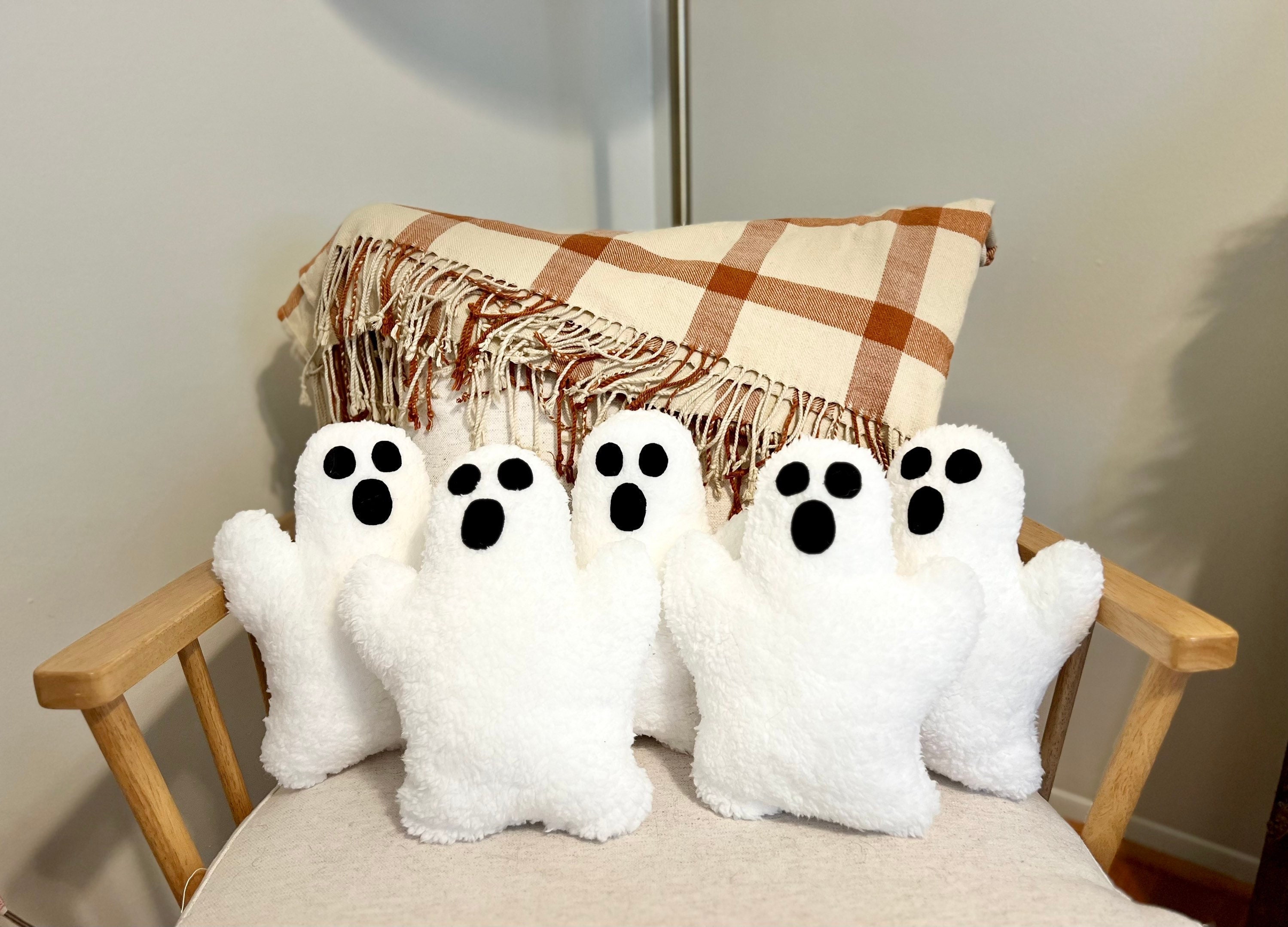 Plush Sherpa Ghost Pillow Halloween Pillows Halloween & - Etsy