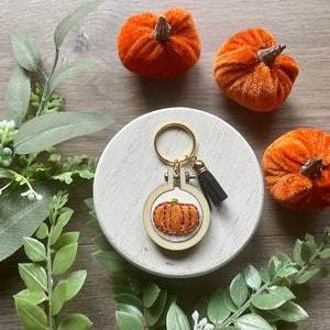 Hand Embroidered Fall Keychains - Fall Accessories, Ghost Keychain ...