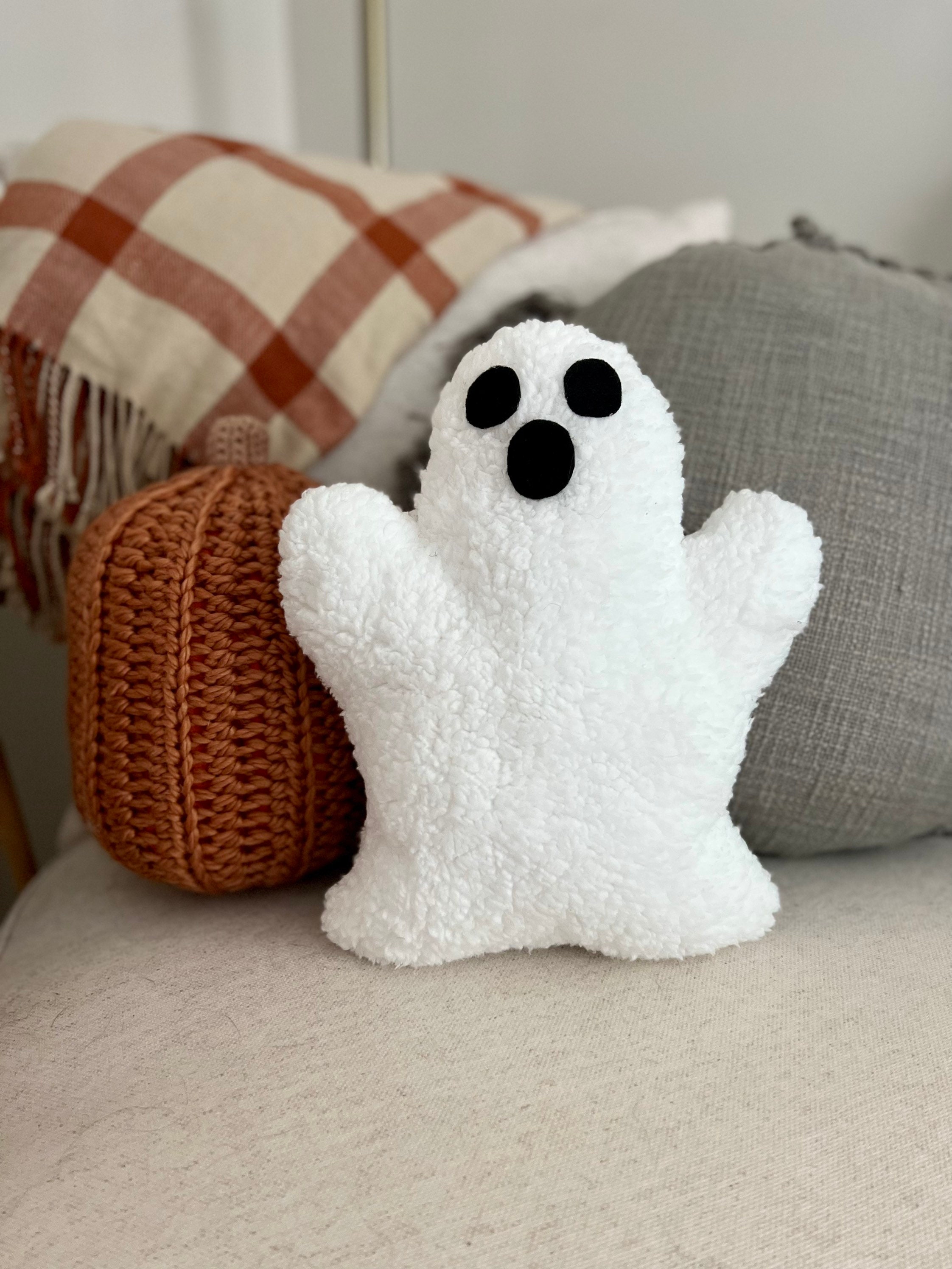 Plush Sherpa Ghost Pillow Halloween Pillows Halloween & - Etsy