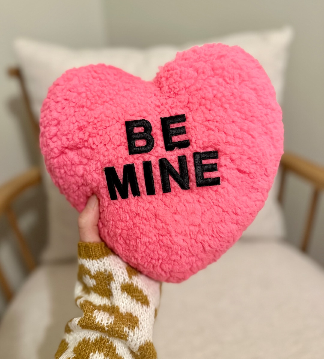 Plush Sherpa be Mine Heart Mini Decor Pillow Heart Shaped Pillow ...