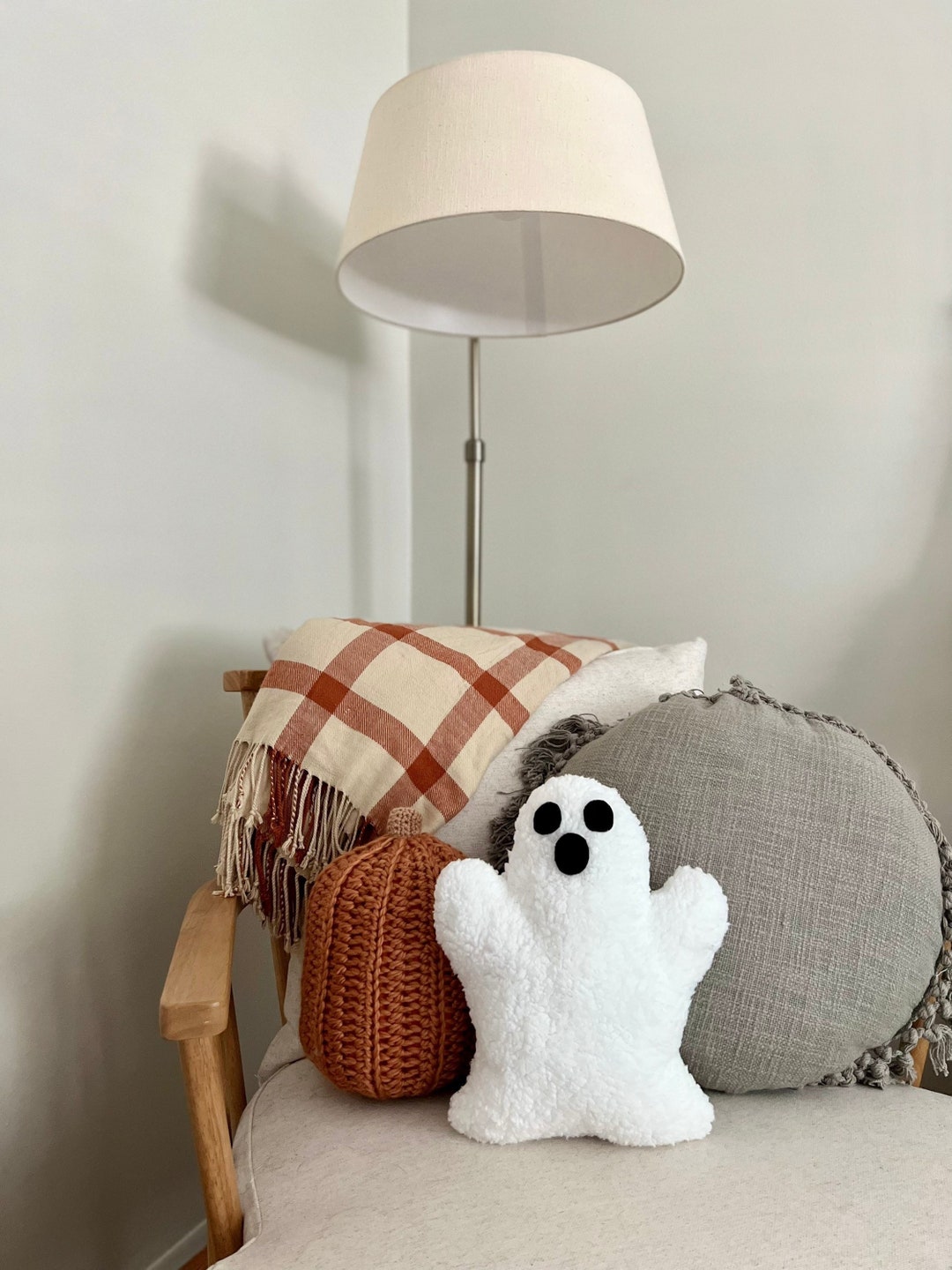 Plush Sherpa Ghost Pillow Halloween Pillows Halloween & - Etsy
