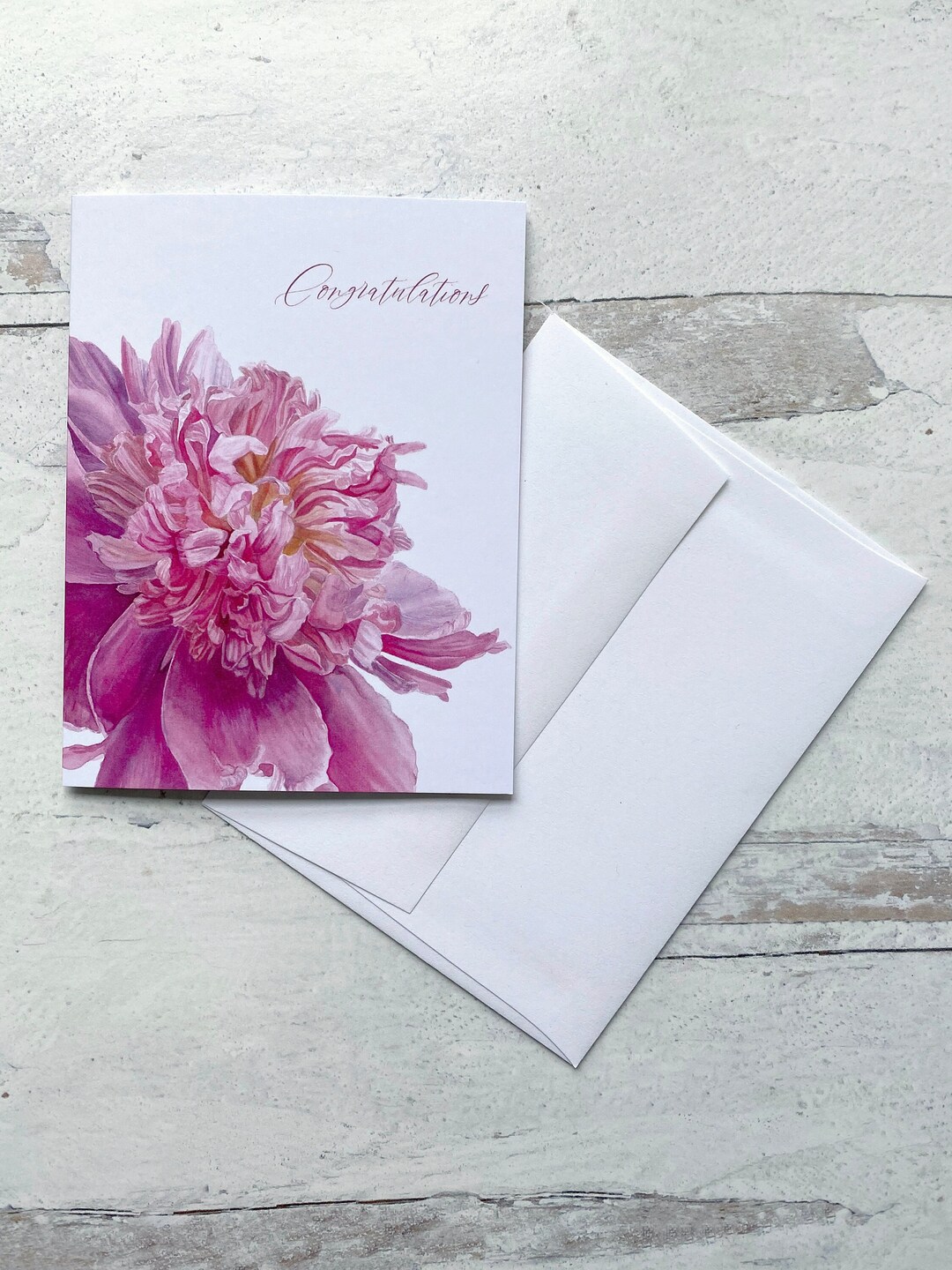 Peony Congratulations Card - Etsy