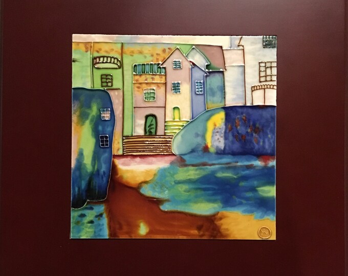 Ceramic Tile Art With Frame, Hand Painted, Decorative Tile Art, Wall ...