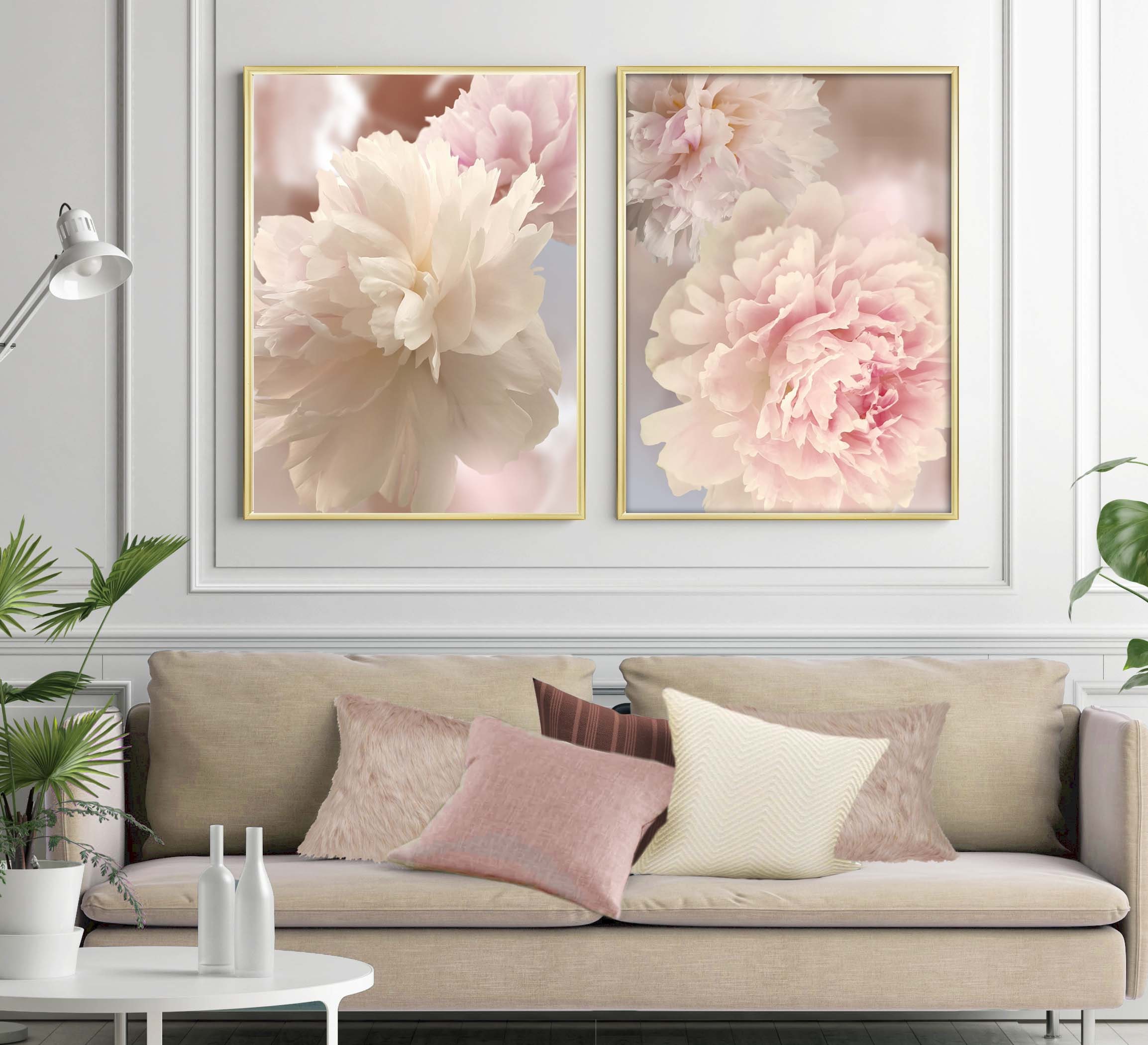 Peony Blooms Print Set of 2 Peony Wall Art Floral Art - Etsy UK