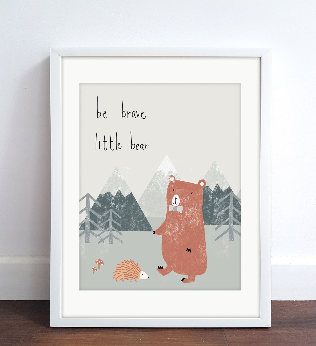 Be Brave Little Bear Print: Scandi Kids Room Decor (digital Download ...