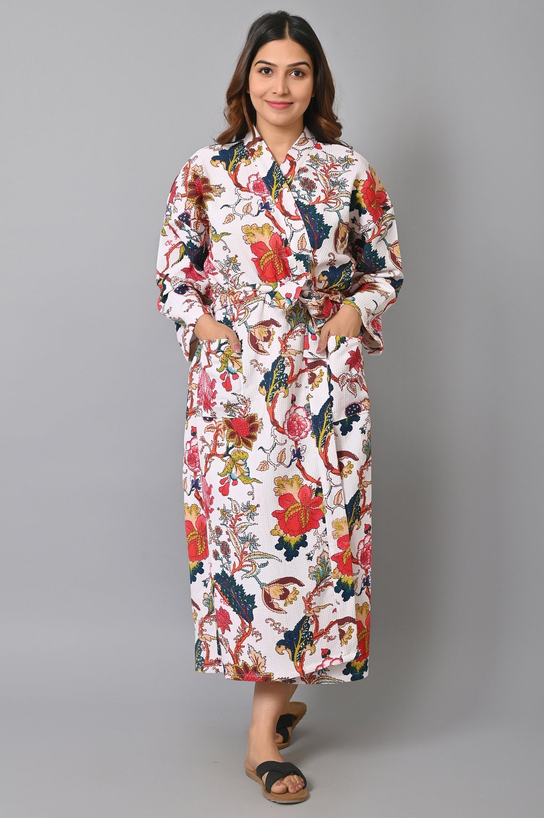 Waffle Linen Turkish Robes, Luxury Bathrobe, Linen Spa Robe ...