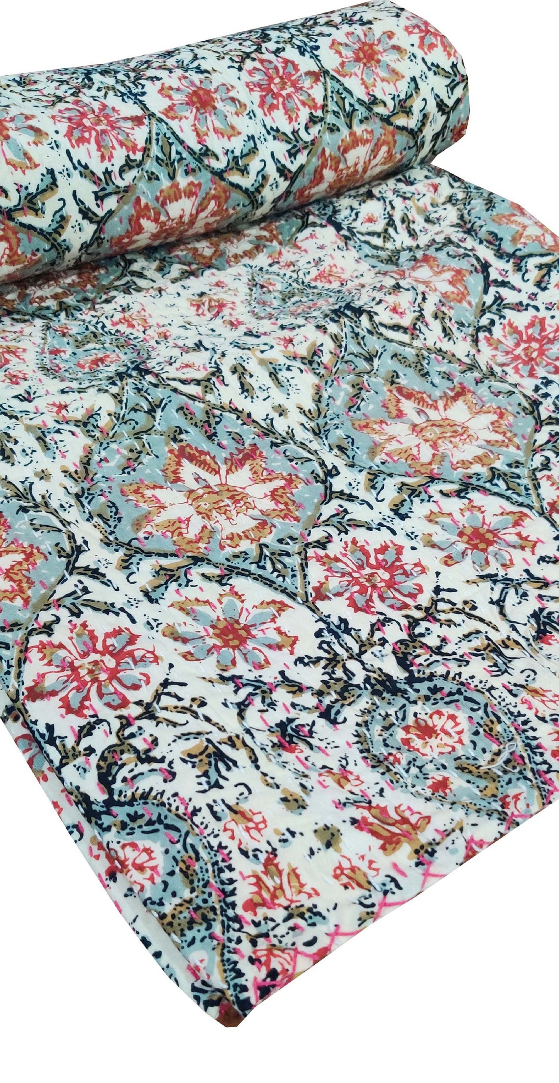 Floral Print Indian Traditional Handmade 100%cotton Bedding - Etsy
