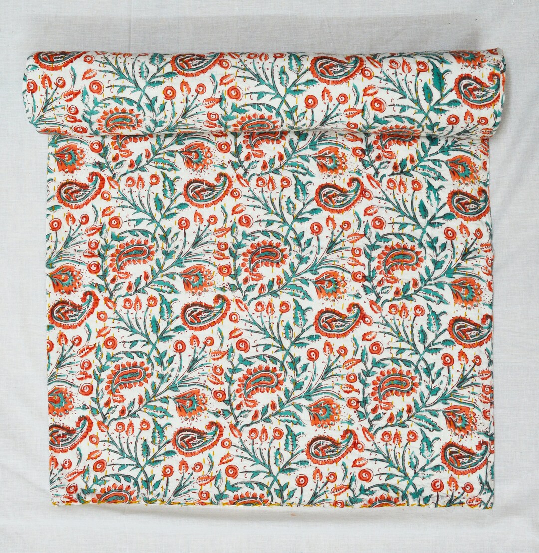 New Indian Pure Cotton Traditional Bedding Bed Cover,bedspread,ralli ...