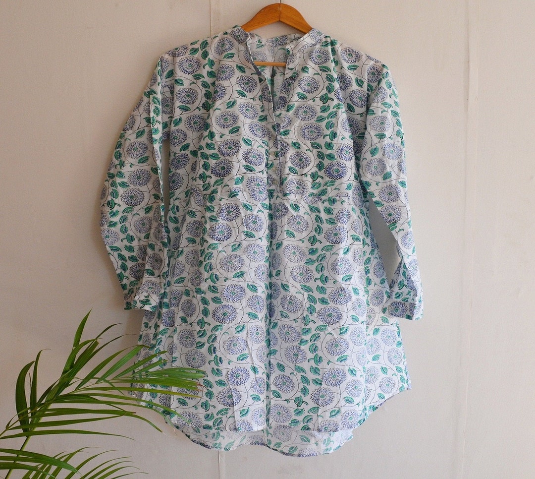Indian Tunics Dress, Ethnic Women Top Dress, Floral Print Women Dress ...